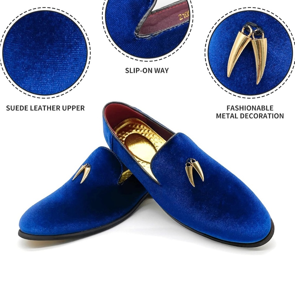 Enzo Romeo Royal Blue Men‘s Dress Shoes Size 12 - Gem